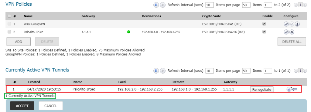 How to configure IPSec Tunnel between Palo Alto and SonicWall Firewall