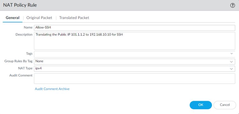 Destination NAT - DNAT in Palo Alto Networks Firewall