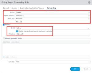 Policy Based Forwarding (PBF)- Palo Alto Networks Firewall