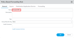 Policy Based Forwarding (PBF)- Palo Alto Networks Firewall
